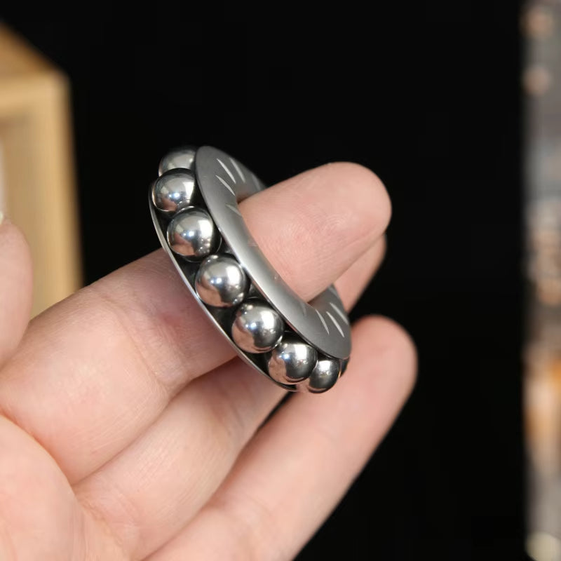 Mechanical Buddha Beads Fidget Ring Creative EDC Stainless Steel Fidge ...