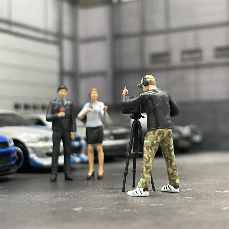 1/64 Scale Figures Fashion Videographer and Two News Reporters Cast Al ...
