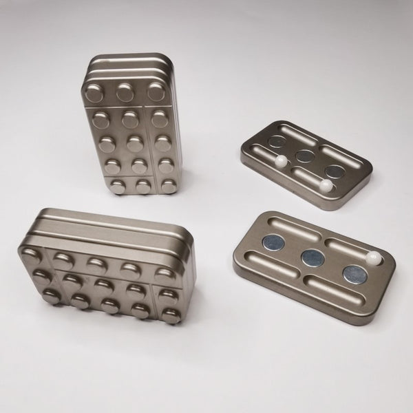 Stainless Steel Building Blocks Fidget Slider Adult Metal EDC Fidget T ...